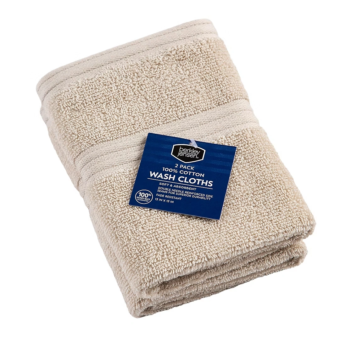 Berkley Jensen Cotton Wash Cloths, 2 Pk. - Linen - BJ's Wholesale Club