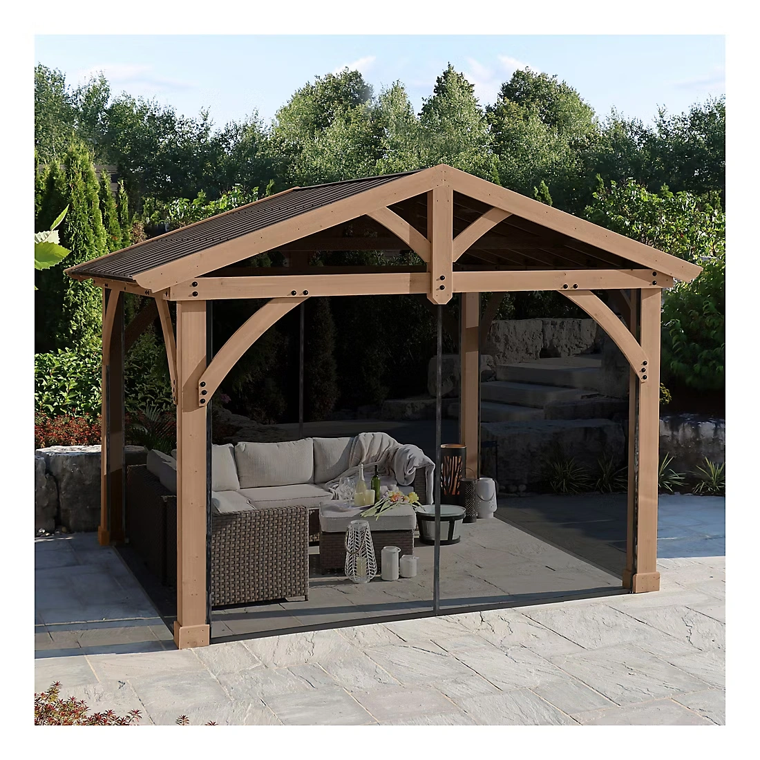 Yardistry 10' X 12' Avery Pavilion With Netting - BJ's Wholesale Club