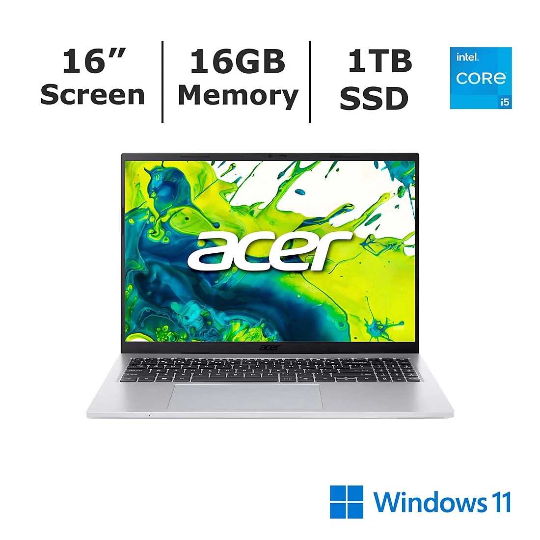 Acer Aspire Go 16" Touchscreen Laptop, Intel Core 5 Processor, 16GB ...
